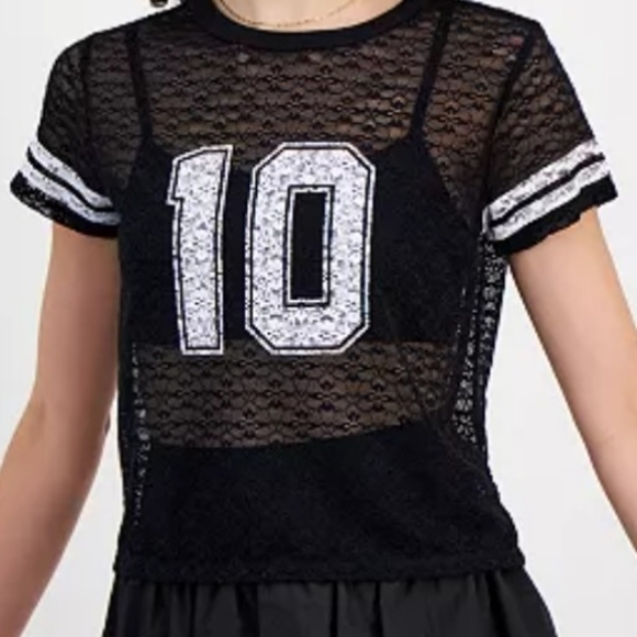 Madden Girl | Tops | Football Tailgate Madden Girl Black Lace Jersey ...